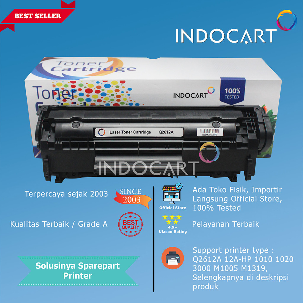 Jual Toner Cartridge Compatible Q2612A 12A-Printer LaserJet HP 1010 1020 | Shopee Indonesia