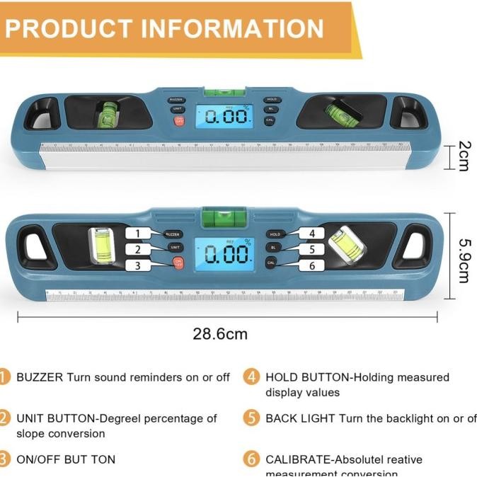 Jual Waterpas Waterpass Digital Level Angle Ruler Measuring Tool ...