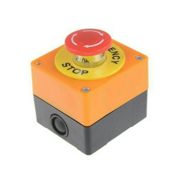 Jual SAKLAR TOMBOL PUSH STOP EMERGENCY 22MM + BOX 1NC 1NO PANEL BOX ...