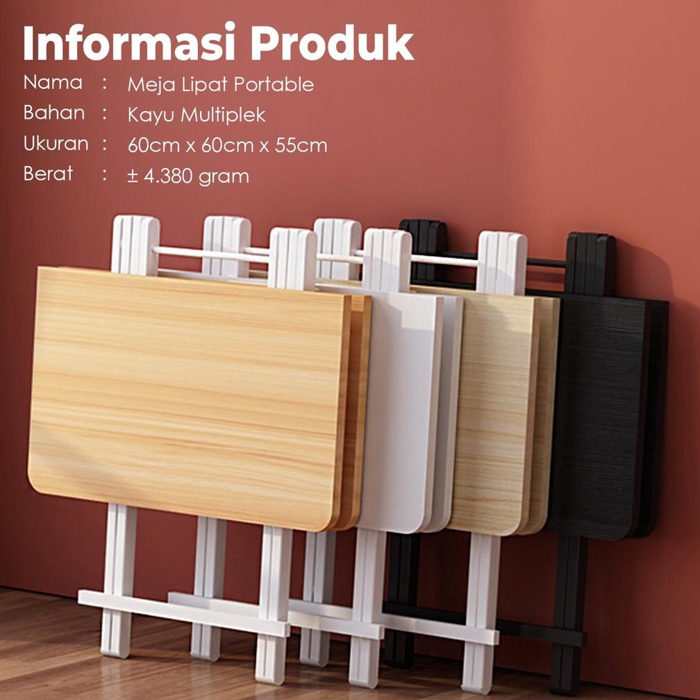 Jual Meja Lipat Persegi Meja Kayu Portable Uk 60x60cm Meja Makan ...