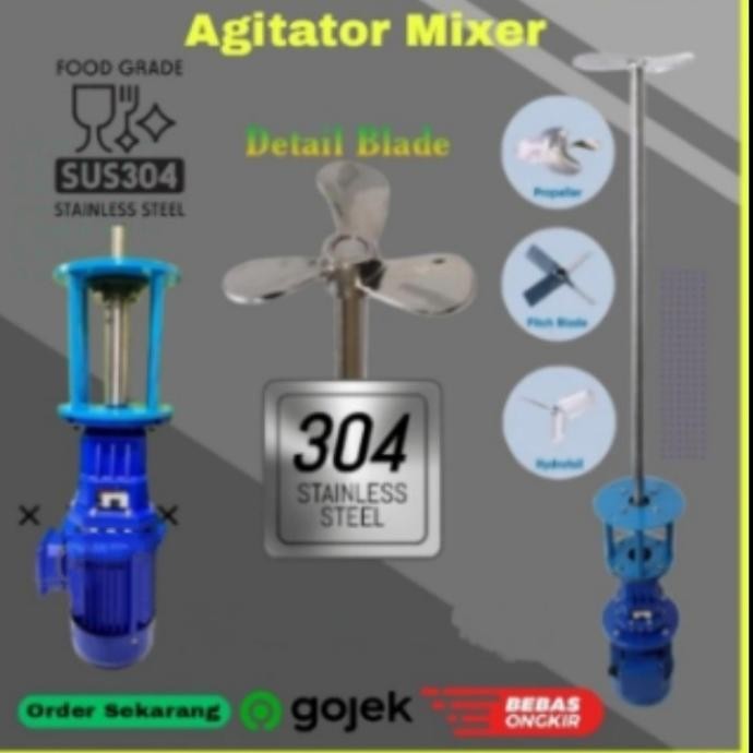 Jual PROMO agitator mixer kimia SS3401,1Kw 1,5HP 3Phase 2 Pole with Gear Box | Shopee Indonesia