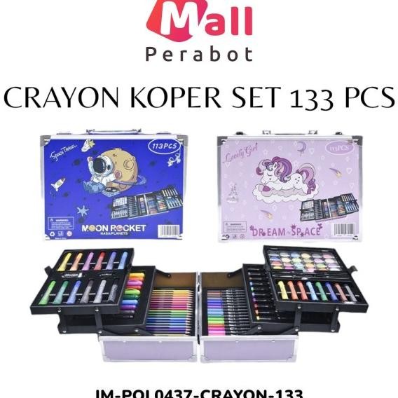 Jual Mall Perabot | Crayon Set 133 Pcs Koper Alunium Besi | Box Alat ...