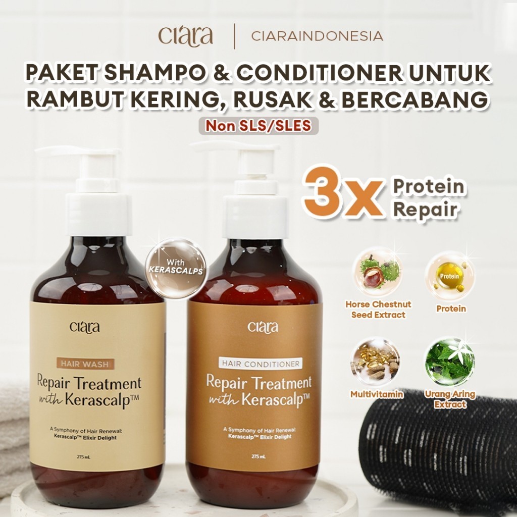 Jual Ciara Hair Wash & Conditioner Repair Treatment With Kerascalp ...