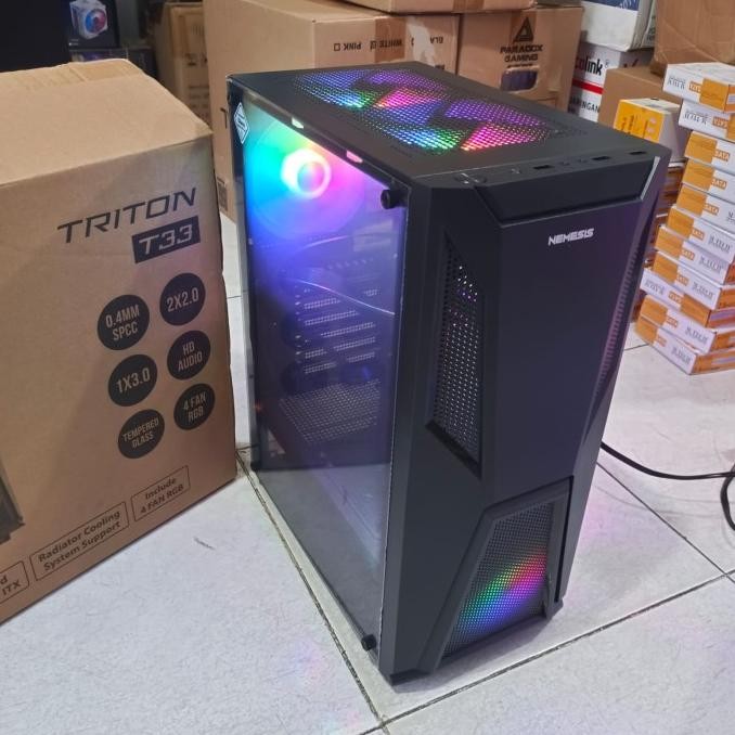 Jual Komponen Komputer Casing Pc Gaming Nyk Nemesis Triton T33 Free 4 ...