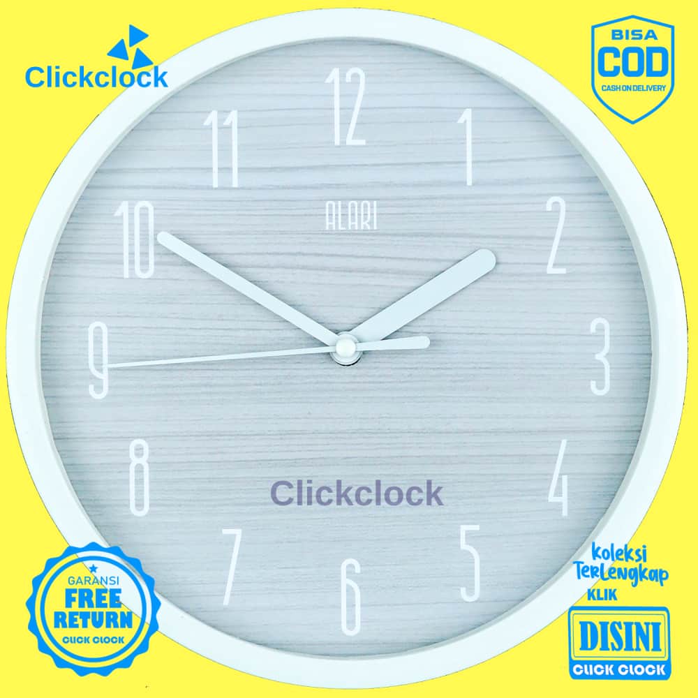 Jual Jam Dinding Quartz Minimalis Abu Alari AL6884 Besar Hiasan Dinding ...