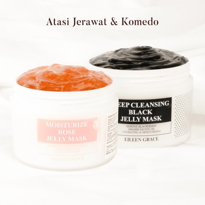 Jual EILEEN GRACE - Moisturize Rose Jelly Mask + Deep-Cleansing Black ...