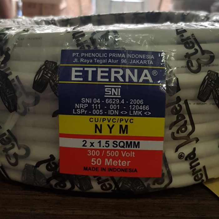 Jual Kabel Listrik NYM 2x1.5 2x1,5 50 Meter ETERNA | Shopee Indonesia