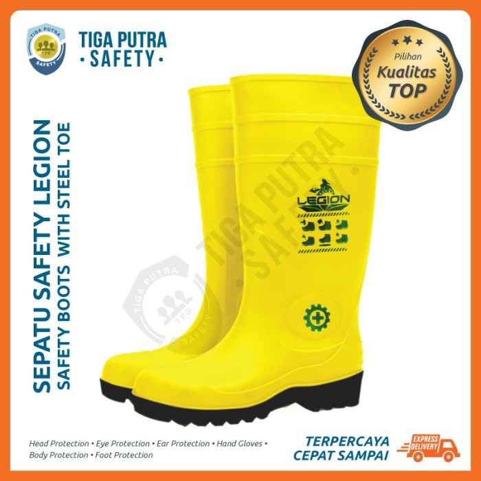 Jual ALAT KESELAMATAN SEPATU BOOT SAFETY LEGION PVC KUNING ORIGINAL ...
