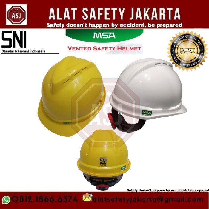 Jual ALAT KESELAMATAN HELM PROYEK MSA VENTED INNER FAS TRAC / SAFETY ...