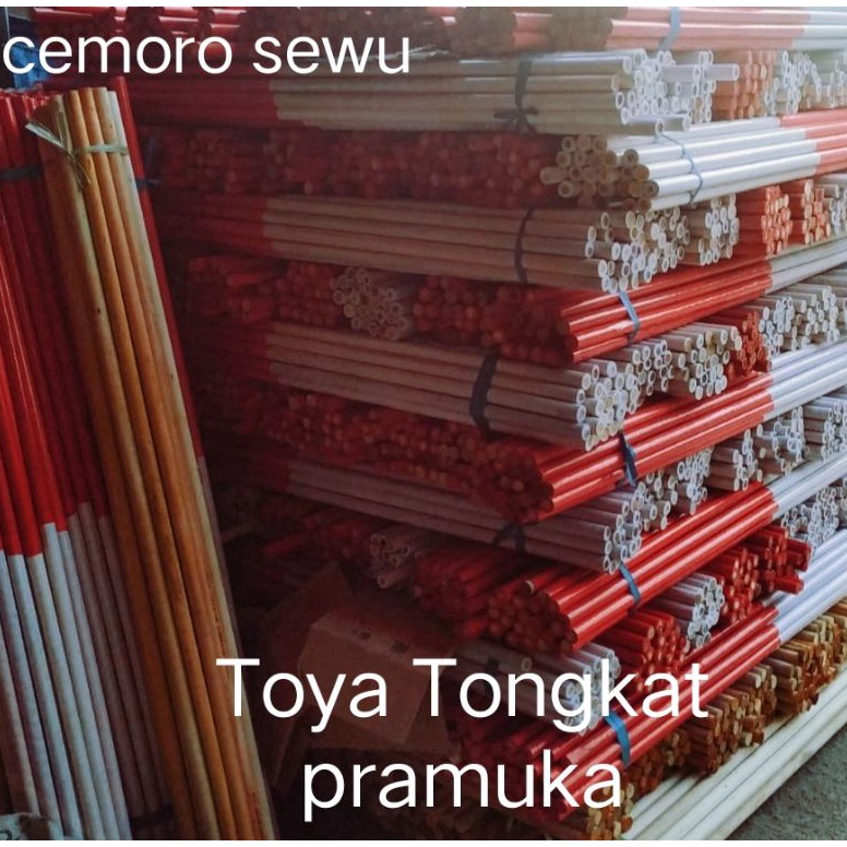 Jual [CPM44] tongkat pramuka toya pramuka merah putih ada kayu dan ...