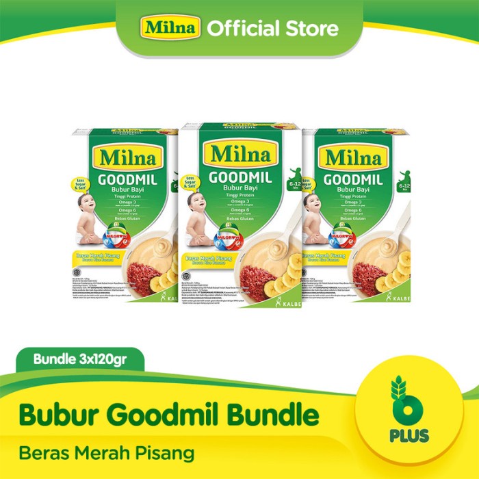 Jual Milna Goodmil 6+ Beras Merah Pisang 120G (3 Pack) | Shopee Indonesia