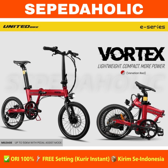 Jual Sepeda Lipat E Bike United Vortex Electric Listrik 16 Inch ...
