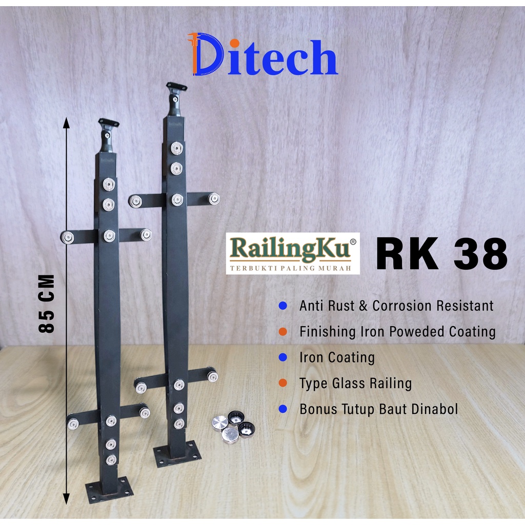 Jual Railing Tangga FULL STAINLESS Railing Ku / Tiang Railing Kaca ...