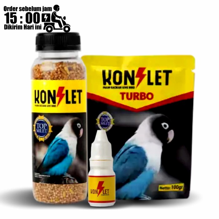 Jual PAKET PAKAN KONSLET TURBO MILET KONSLET VITAMIN KONSLET 5ML AA ...