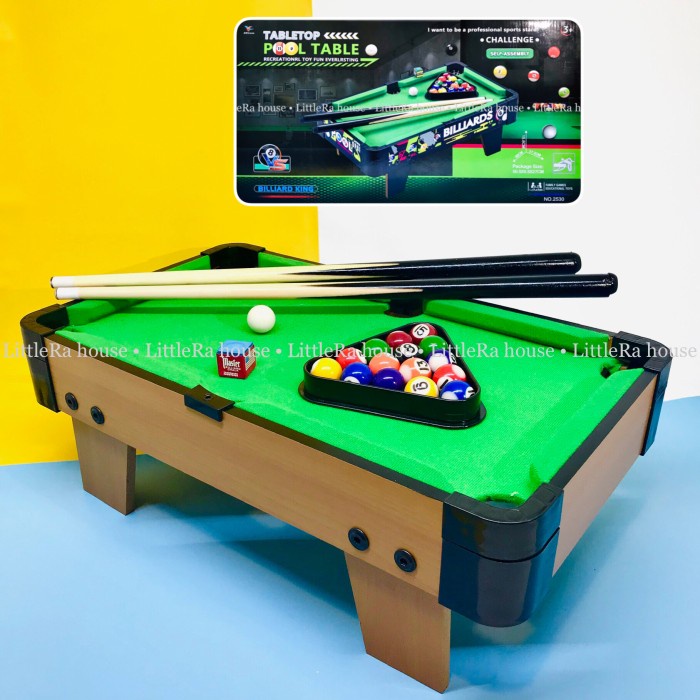 Jual Billiard Table Mini Bahan Kayu Meja Billiard Ukuran Kecil Satu Set ...
