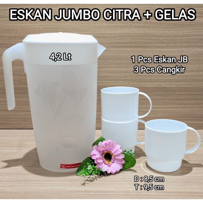Jual Eskan Jumbo Citra Set Gelas | Shopee Indonesia