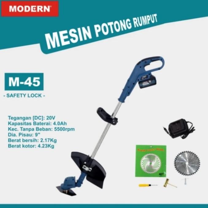 Jual MESIN POTONG RUMPUT RUMAH PANJANG PORTABLE 20V / LAWN MOWER MODERN ...