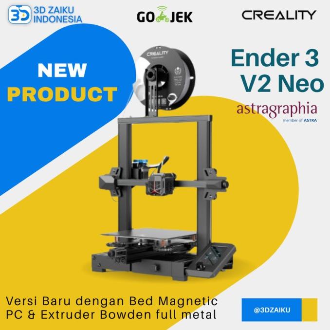 Jual creality ender 3 v2 32 bit new updated 3d printer prusa i3 size ...
