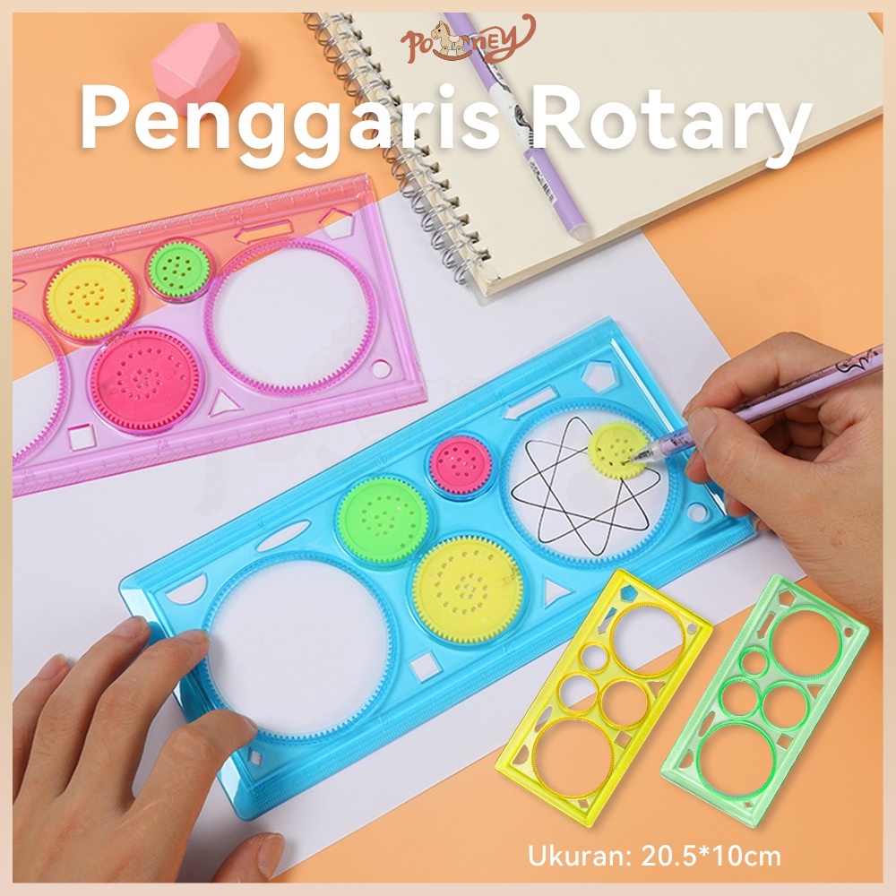 Jual Poney Penggaris garisan rotary pattern bunga Penggaris rotari ...