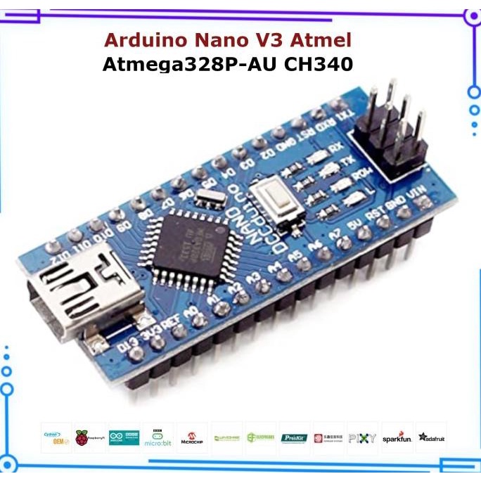 Jual Arduino Nano V3 Atmel Atmega328P-AU CH340 | Shopee Indonesia