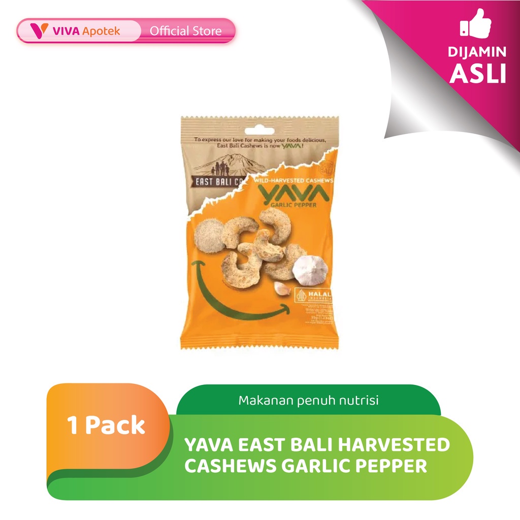 Jual Yava East Bali Harvested Cashews Garlic Pepper 35 Gram (1 Pack ...