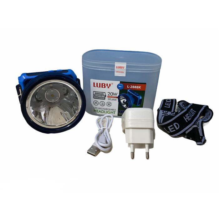 Jual Luby Senter Kepala Super Terang Lithium L 2888K Lampu Kuning 20 ...