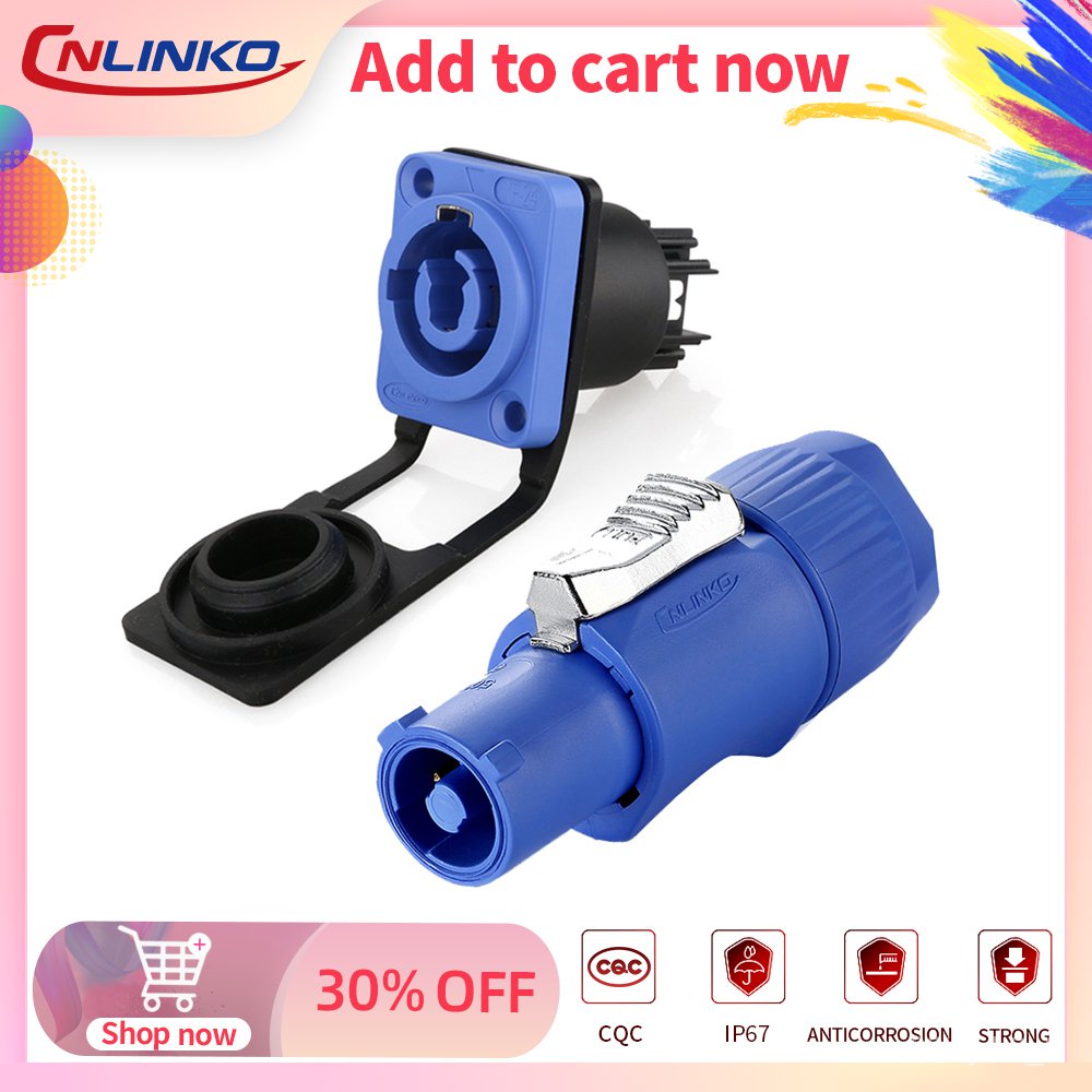 Jual &Cnlinko 3 Pin Powercon IP65 Plug and Socket Outdoor Male and ...