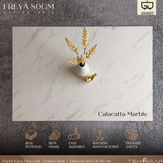 Jual Tekgraf Freya 80 Gm Meja Tamu Marble Coffee Table Kayu Kaki Besi ...