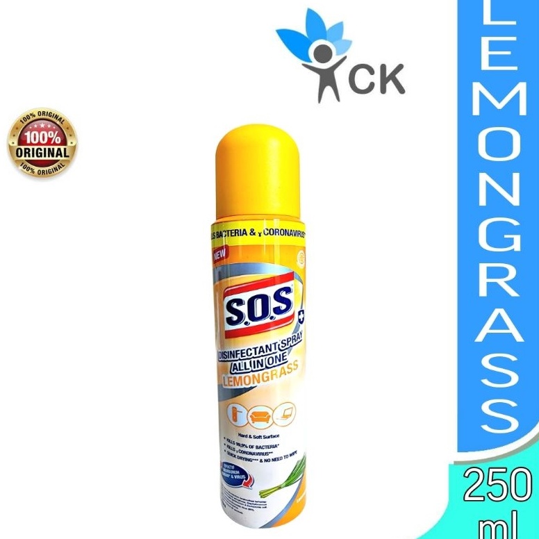 Jual LANGSUNG ORDER SOS DISINFEKTAN SPRAY ALL IN ONE LEMON GRASS 250 ML ...