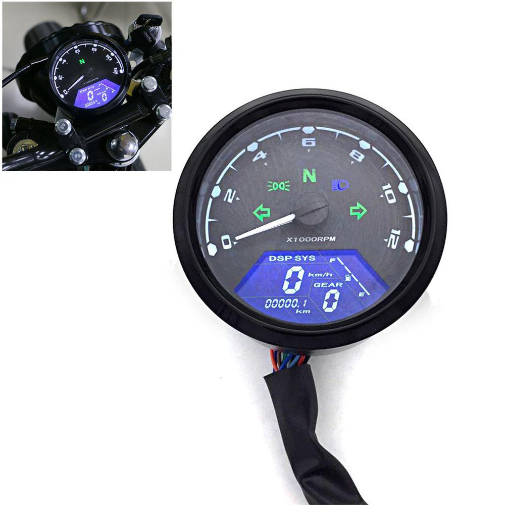 Jual &Motorcycle Meter LED Digita Indicator Light Tachometer Odometer ...