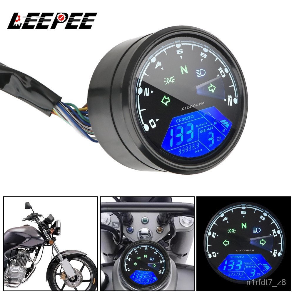 Jual &Motorcycle Panel Speedometer Night vision Dial Odometer Universal ...