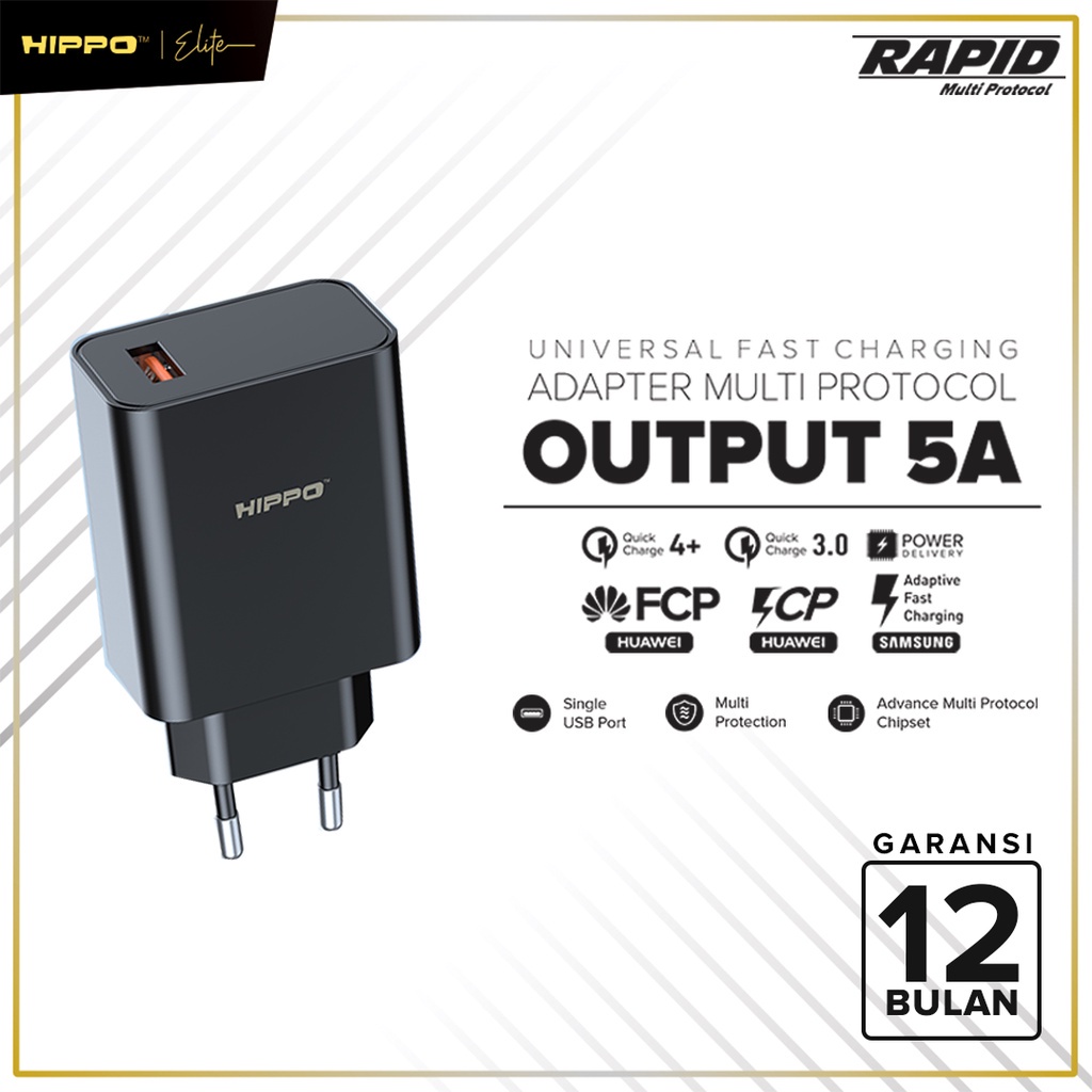 Jual Hippo Rapid MP Adaptor Quick Fast Charging 27W Universal ...