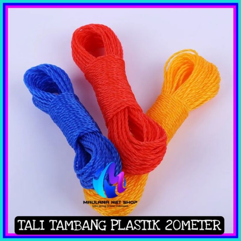 Jual Tali Tampar 20 Meter/Tali Tambang Plastik/Tali Jemuran/Tali Ikat Barang | Shopee Indonesia