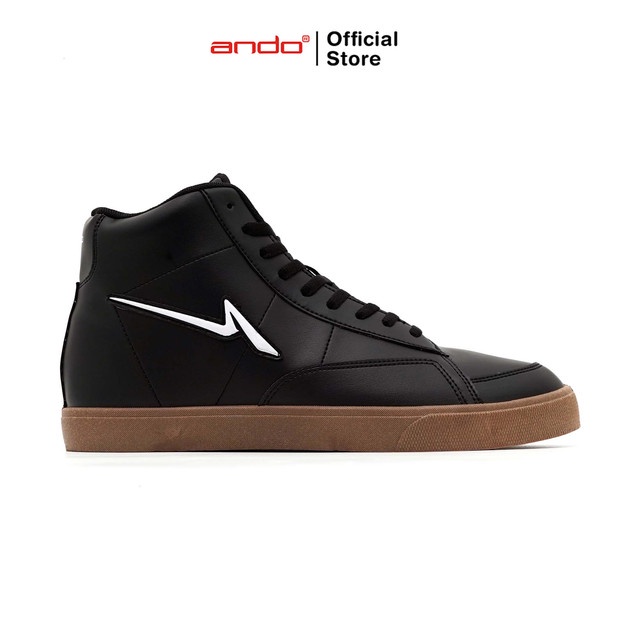 Jual Ando Official Sepatu Sneakers Deki High Pria Dewasa - Hitam/Gum ...