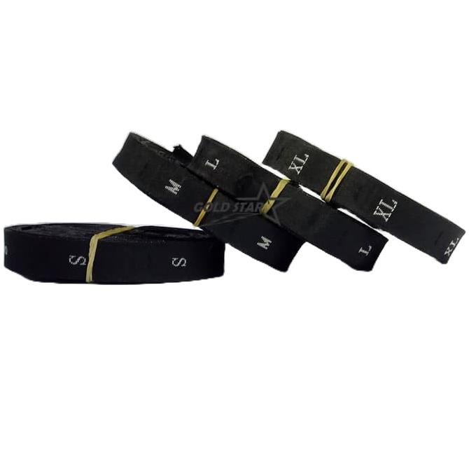Jual (:(:(:(] Label Lebel Size Ukuran SML Kain Bordir Hitam Per Roll ...