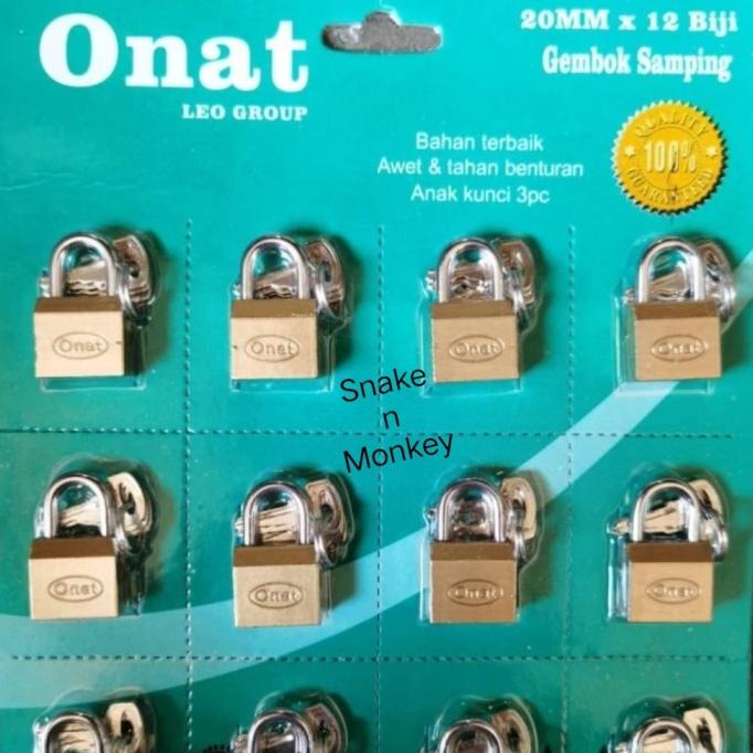 Jual @#@#@#] Gembok Tas Koper Kunci Samping 20 mm Kuning Merk ONAT ...