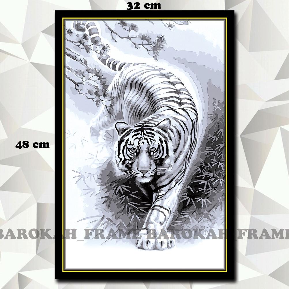 Jual Hiasan dinding Macan Putih Harimau Putih Foto Gambar Poster ...