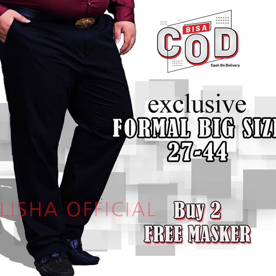 Jual VWDK8923 Celana Bahan Pria Formal Panjang Kerja Kantor Big Size Jumbo Slimfit 27-44 ...