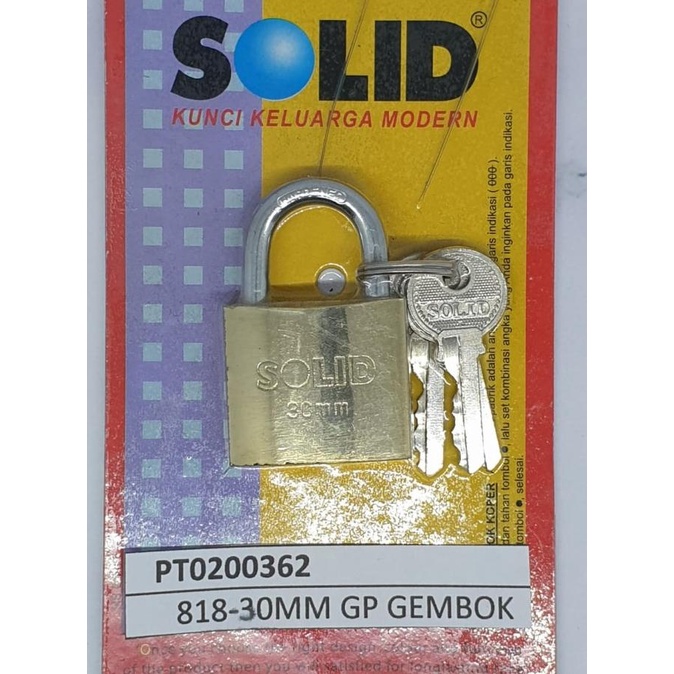 Jual +%+%+%] SOLID GEMBOK 30MM (818-30MM GP) | Shopee Indonesia