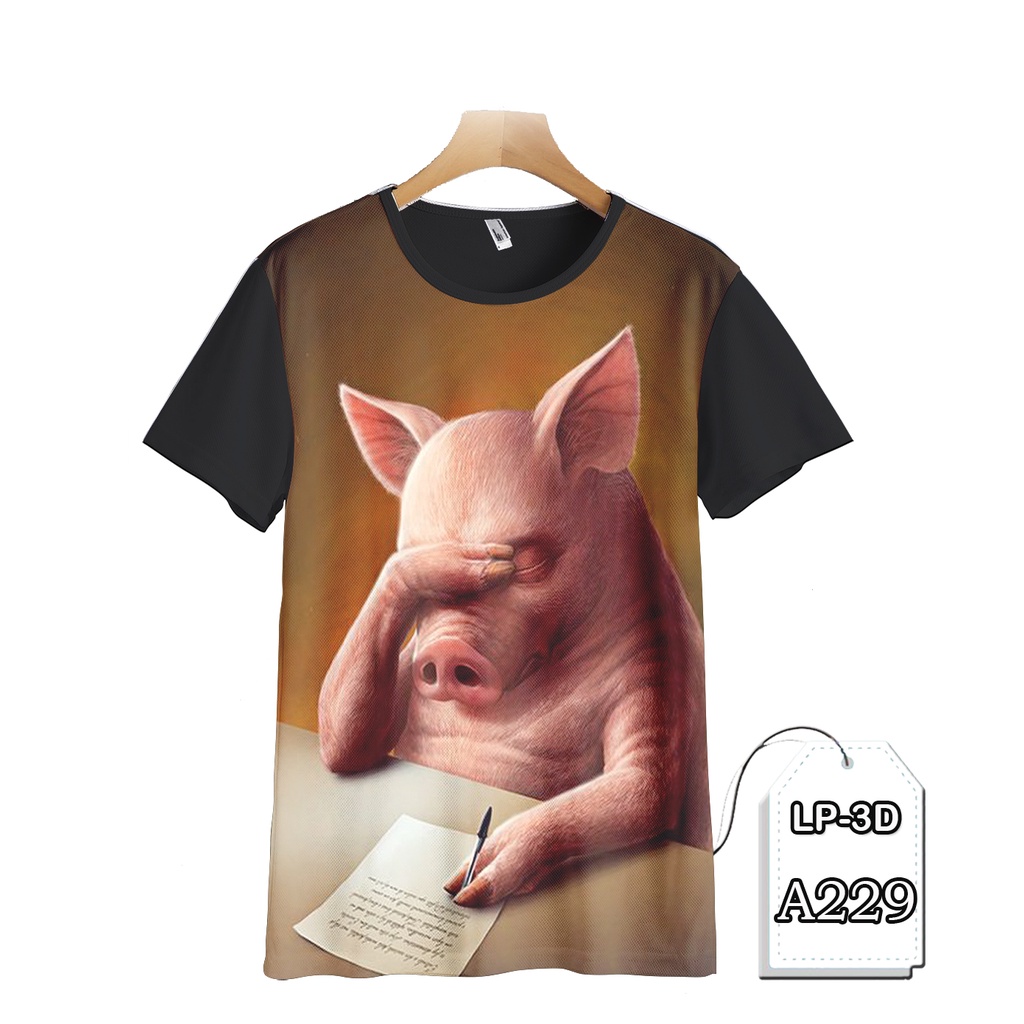 Jual Baju Babi Lucu Baju Dewasa Karakter Babi Printing 3D #LP3D-A229 ...