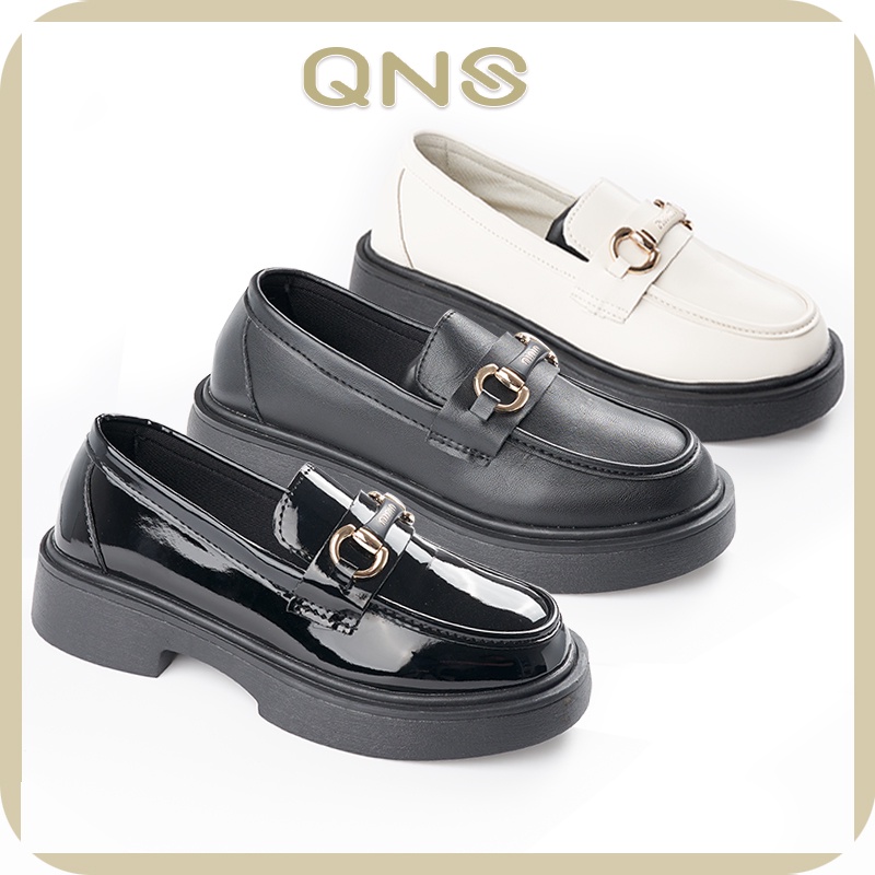 Jual QNS Sepatu Pantofel Wanita Hitam Sepatu Docmart Sepatu Oxford ...