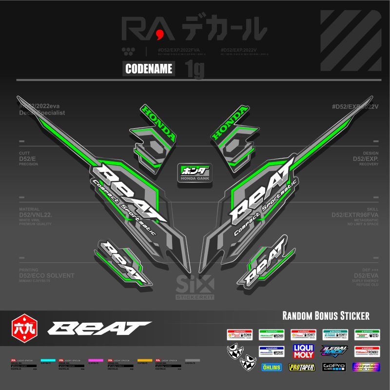 Jual STICKER BEAT KARBU TRANSPARAN/STRIPING BEAT HEKSOGEN LAMA ...