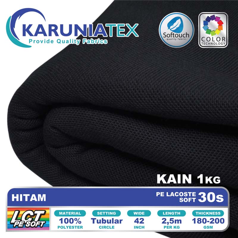 Jual Kain Kaos Polo PE Soft 30s Kiloan | Hitam | Karunia Textile ...