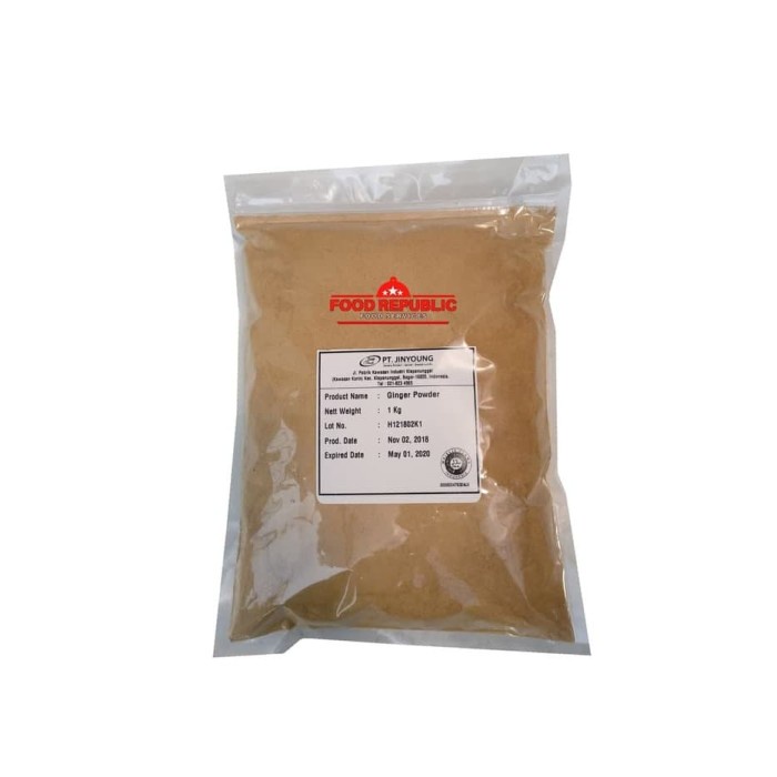 Jual GINGER POWDER JAHE PUTIH BUBUK 1 KG HALAL VARIETAS JAHE GAJAH ...