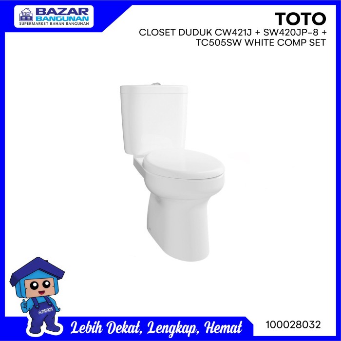 Jual CLOSET / KLOSET TOILET DUDUK TOTO CW 421 JP J CW421J WHITE DUAL ...