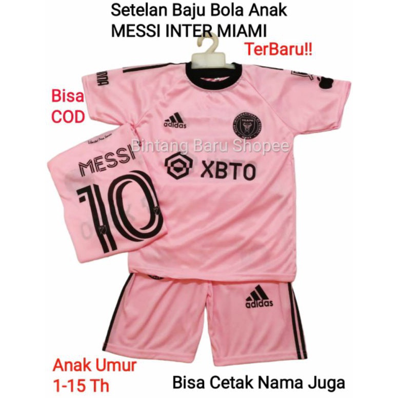 Jual Edisi Mewah Setelan Baju Bola Anak MESSI INTER MIAMI TerBaru [128 ...