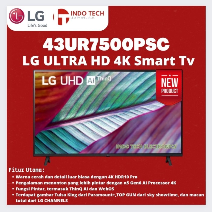 Jual Lg Led Tv 43" 43Ur7500Psc Smart Uhd 4K Thinq Ai 43Ur7500 43Ur75 ...