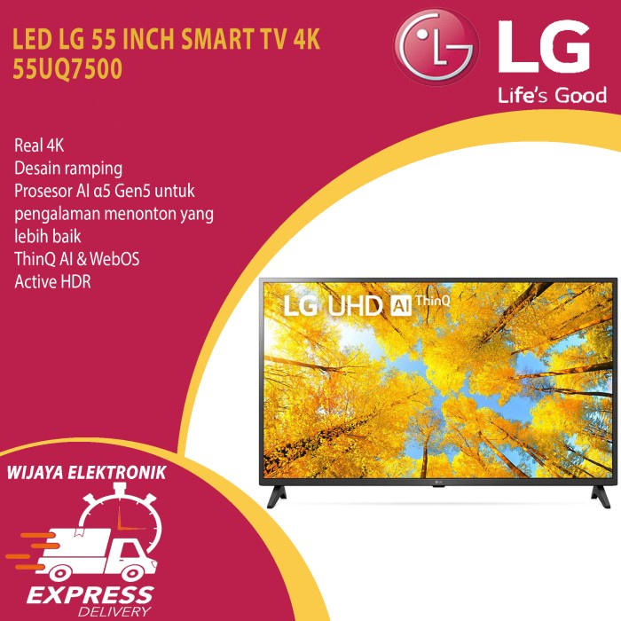 Jual Tv Led 55 Inch Lg 55Uq7500 Smart Tv Uhd 4K New 2022 | Shopee Indonesia