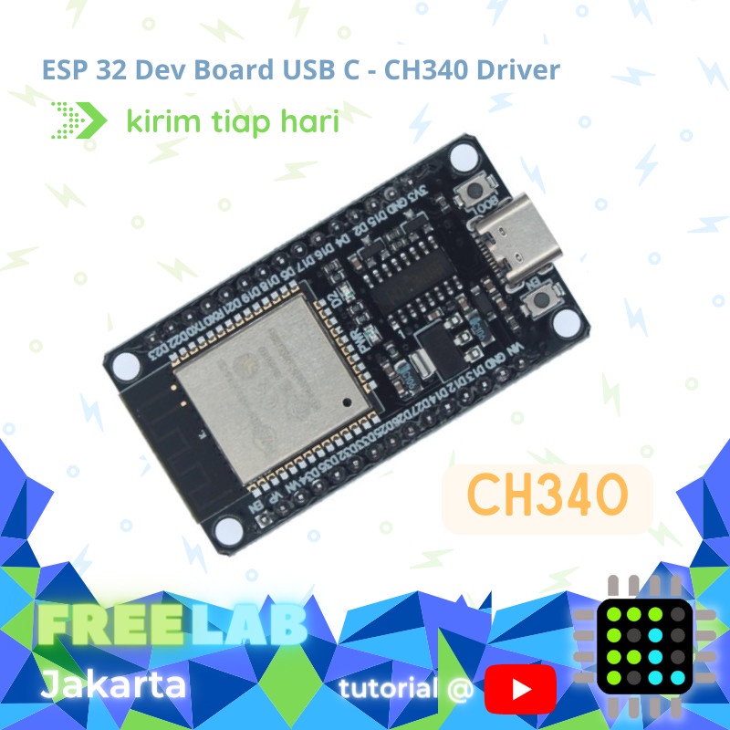 Jual ESP32 WROOM ESP 32 WiFi BLE Development Board dg Ardu IDE / VSCode Ori - CH340 USBC ...