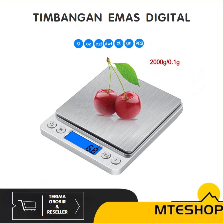 Jual READY MTE Timbangan Digital Kopi Emas Bumbu Dapur Platform Scale 2kg 0.1g Akurat | Shopee ...
